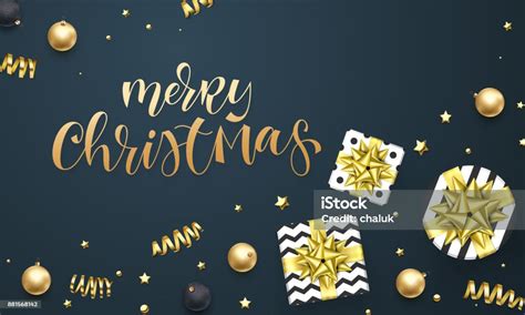 메리 크리스마스 인사말 카드 배경 템플릿 황금 선물 리본 또는 골드 빛나는 별 프리미엄 블랙에 색종이 벡터 크리스마스 겨울 휴가 현대 손으로 그린 서 예 글자 0명에 대한