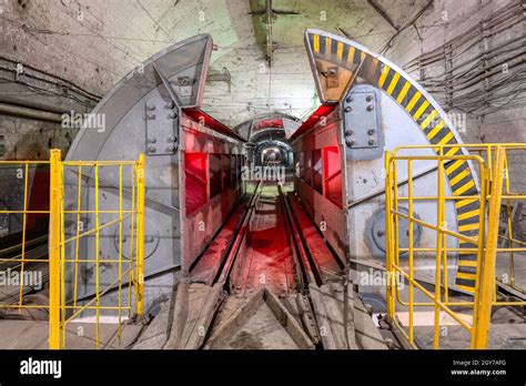 Mine Car Unloader Device For Unloading Ore From Cargo Mine Train Stock Photo Alamy