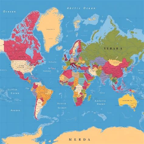 Mapa Del Mundo De Alta Resolución Para Uso Educativo Foto Premium
