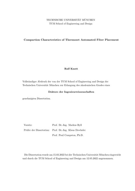 Pdf Compaction Characteristics Of Thermoset Automated Fiber Placement