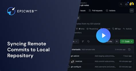 Syncing Remote Commits To Local Repository Epic Web Dev