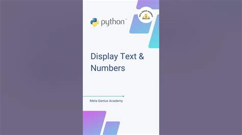 Python Learn To Print Text And Numbers Python Coding Learnpython