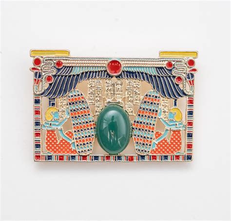 Replica Ancient Egyptian Pin Isis And Nephthys Pectoral Of Tutankhamun With Winged Scarab Gold