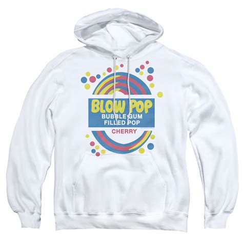 Tootsie Roll Blow Pop Label Mens Hoodie White Rock Band Merch