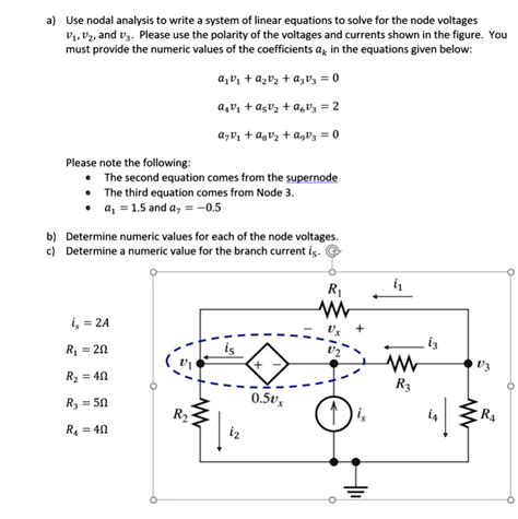 Solved Solve All Problems Showing All Work A Use Nodal Analysis To