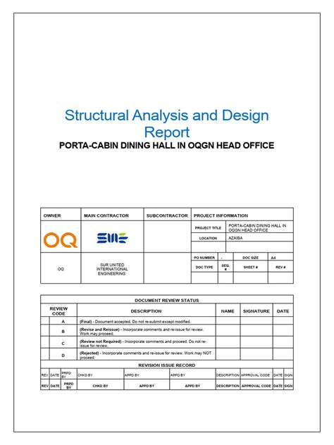 Structural Analysis And Design Report Pdf Structural Load