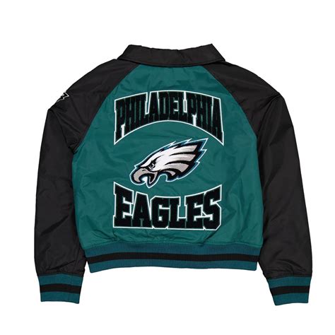Greenblack Nylon Philadelphia Eagles Throwback Jacket