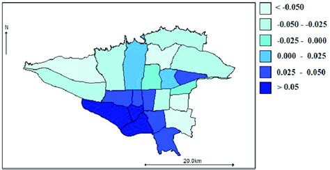 figure b3 map of posterior mean for the spatial random effect v over