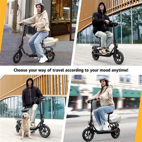 TST Patinete eléctrico con asiento para adulto rango de millas y potencia de millas por