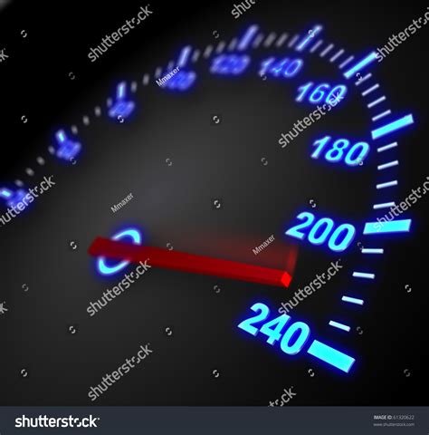 3d Illustration Speedometer Moving Arrow High Stock Illustration