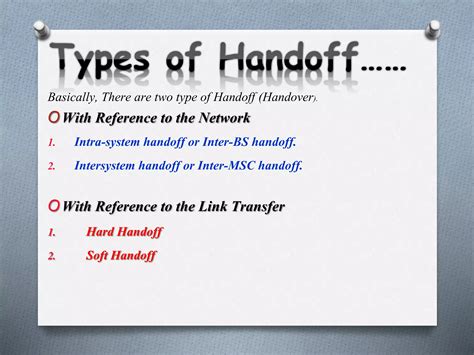 handoff and its type pptx