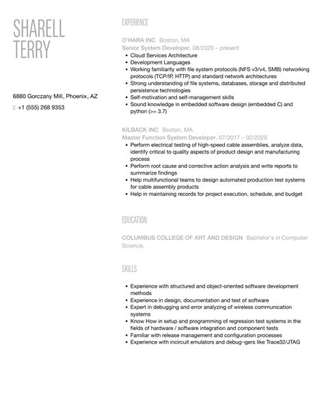 System Developer Resume Samples Velvet Jobs