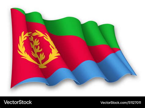 Realistic Waving Flag Of Eritrea Royalty Free Vector Image