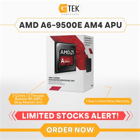 AMD A6 9500E APU W CPU Cooler 7th Gen AM4 Processor Lazada PH
