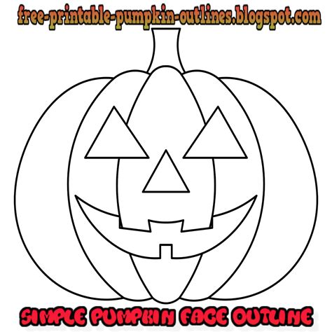 Simple Pumpkin Face Outline Free Printable
