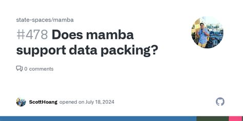 Does Mamba Support Data Packing · Issue 478 · State Spacesmamba · Github