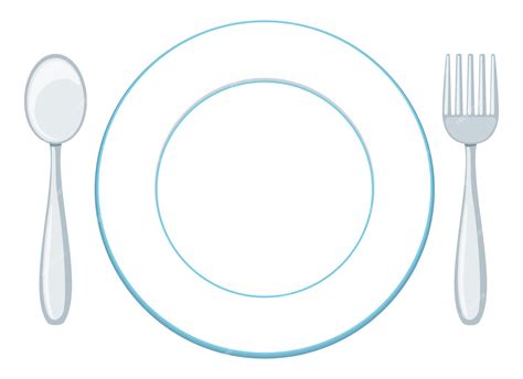 숟가락과 포크 빈 접시 무료 벡터