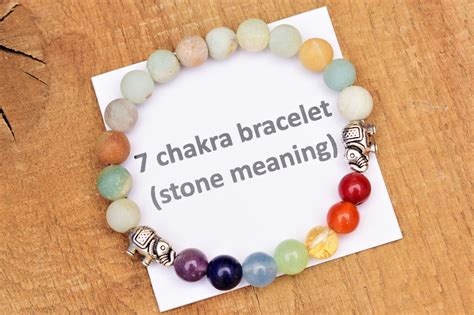 7 Chakra Bracelet With Meaning Card Natural Crystal Healing Etsy