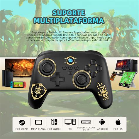 Switch Pro Gamepad Compatível Bluetooth para Nintendo Lite OLED PC