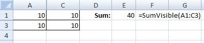 Sum Visible Cells Only