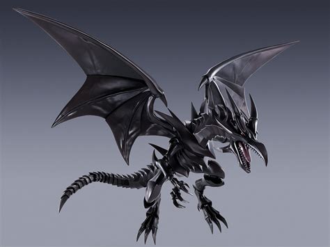 魄力黑炎彈特效S H MonsterArts 遊戲王 真紅眼黑龍靈活可動把玩出帥氣攻防姿態