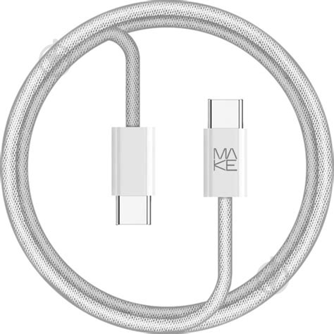 ᐉ Кабель телефонний Make Type C To Type C Pd 65w 1 м White Mcb Cn1wh • Краща ціна в Києві