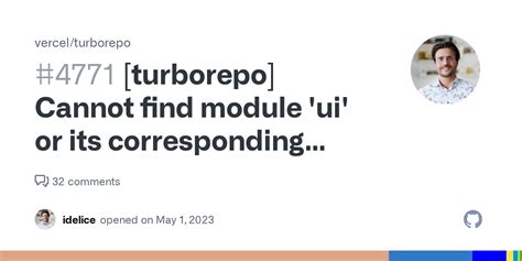 [turborepo] Cannot Find Module Ui Or Its Corresponding Type Declarations Ts 2307 · Issue