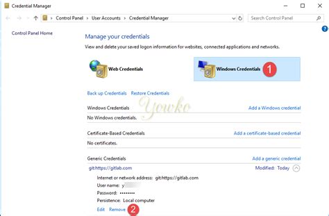 清除 Windows 上的 git 驗證資訊 Credential Yowko s Notes