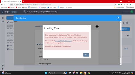 Loading Error Pulldata Function Form Building KoboToolbox Community