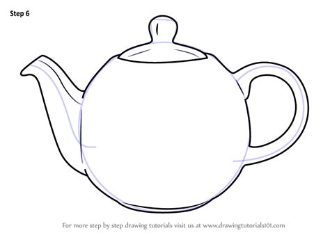 Learn How To Draw A Teapot Everyday Objects Step By Step Drawing