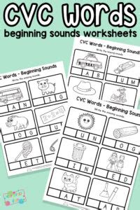 CVC Beginning Sounds Worksheets Itsy Bitsy Fun