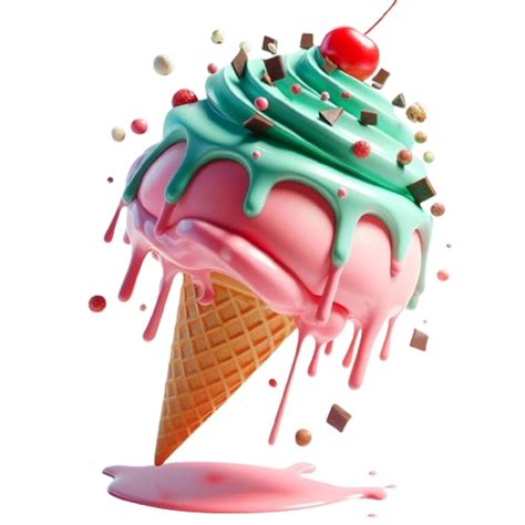 Premium PSD Cone Ice Cream Dripping