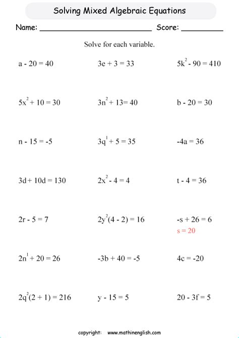 Worksheet On Equations Class 6 At Adela Coletti Blog