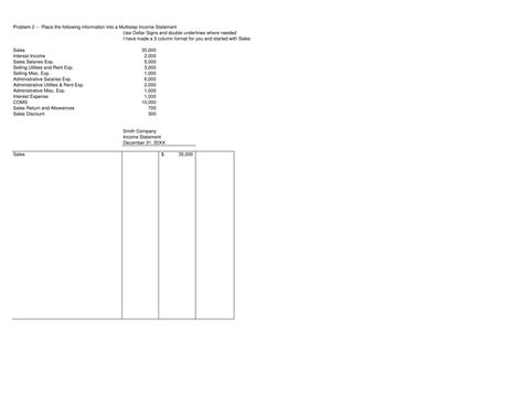 Free Printable Multi Step Income Statement Templates Format And Excel