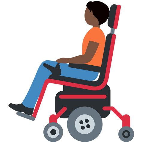 🧑🏿‍🦼 Pessoa Em Cadeira De Rodas Motorizada Pele Escura Emoji