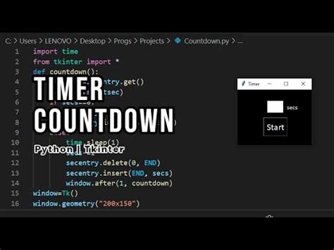 Countdown Timer GUI Python Project In Just 10 Minutes Python Tkinter Urdu Hindi YouTube