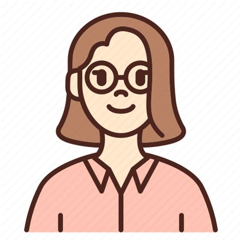 Avatar Glasses User Profile Woman Female Girl Icon Download On