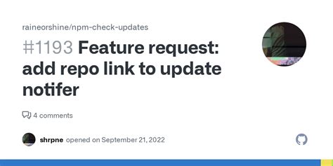 Feature Request Add Repo Link To Update Notifer · Issue 1193