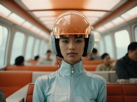Futuristic Robotic Woman Standing Proudly In Futuristic Building