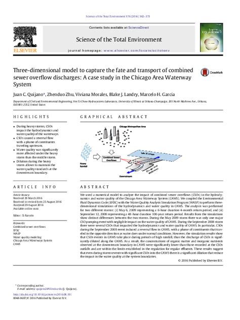 Pdf Three Dimensional Model To Capture The Fate And Transport Of