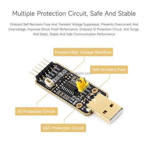 Waveshare Usb To Uart Debugger Module For Raspberry Pi 5type A Port