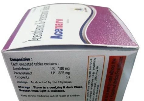 Aceclofenac Paracetamol Tablets 425mg At Rs 450 Box In Patna Id