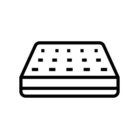 Memory Foam Mattress Bedroom Interior Line Icon Vector Illustration