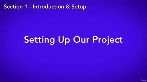 setting up our project youtube