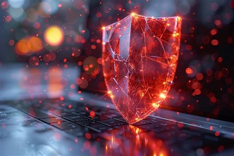 Premium Photo Laptop Computer And Virus Protection