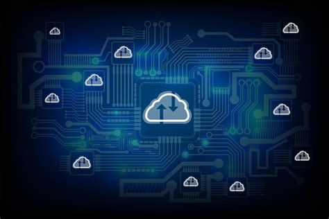 Cloud Computing Technology Internet Storage Concept With Circuit Board