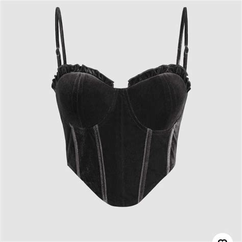 Solid Velvet Corset Crop Tank Top Xl In 2024 Velvet Corset Cropped