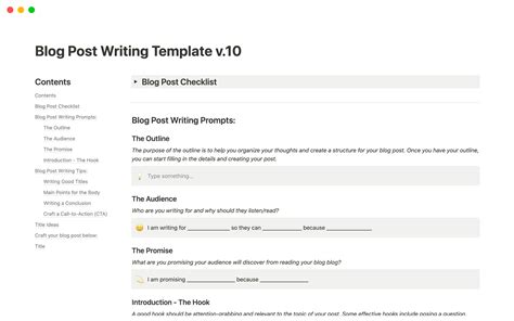 Blog Post Writing Guide Template By Keshinomi Notion Marketplace
