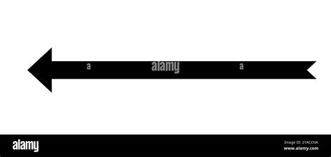 Straight Long Arrow Horizontal Pointer To The Left Navigation Element Vector Illustration