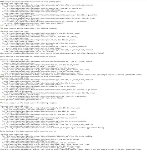 python 3 x Неуловимая ошибка прерывает цикл aiogram utils exceptions